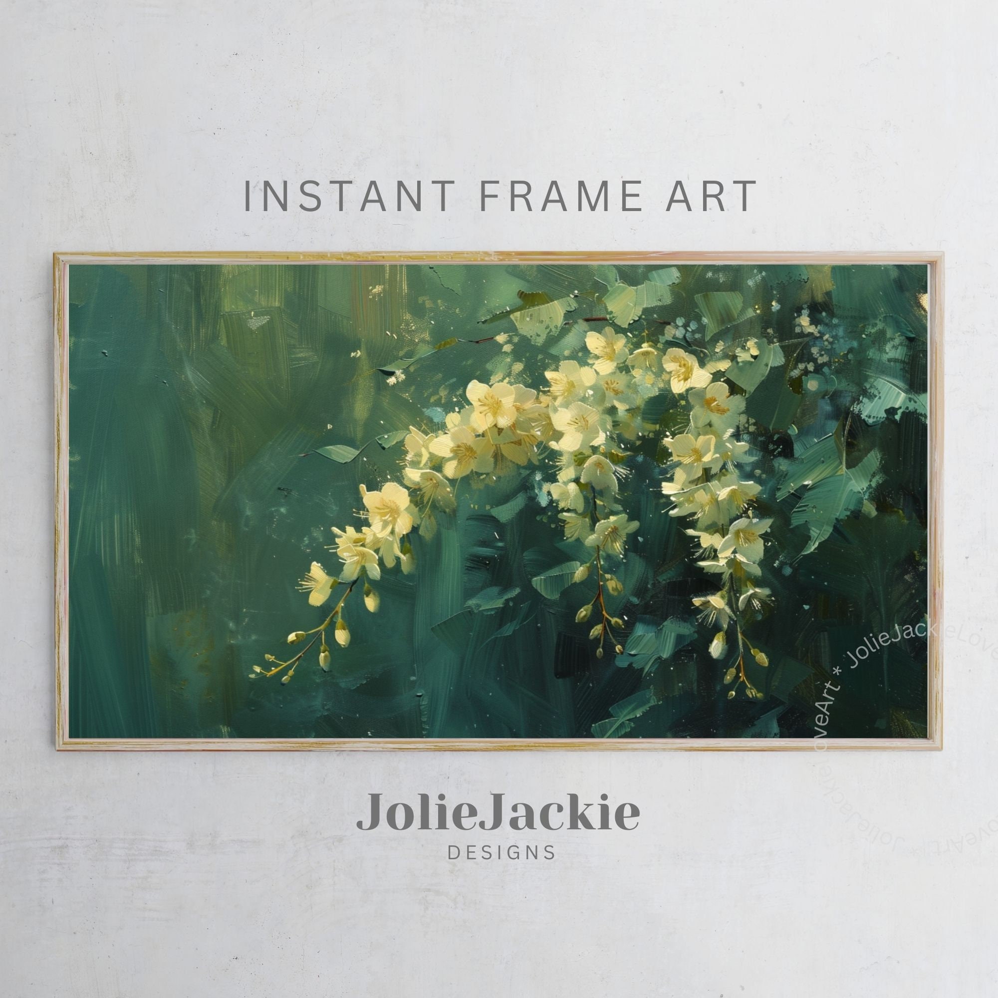 Vintage Flowers Samsung Frame TV Art, Summer Floral Painting, Abstract ...