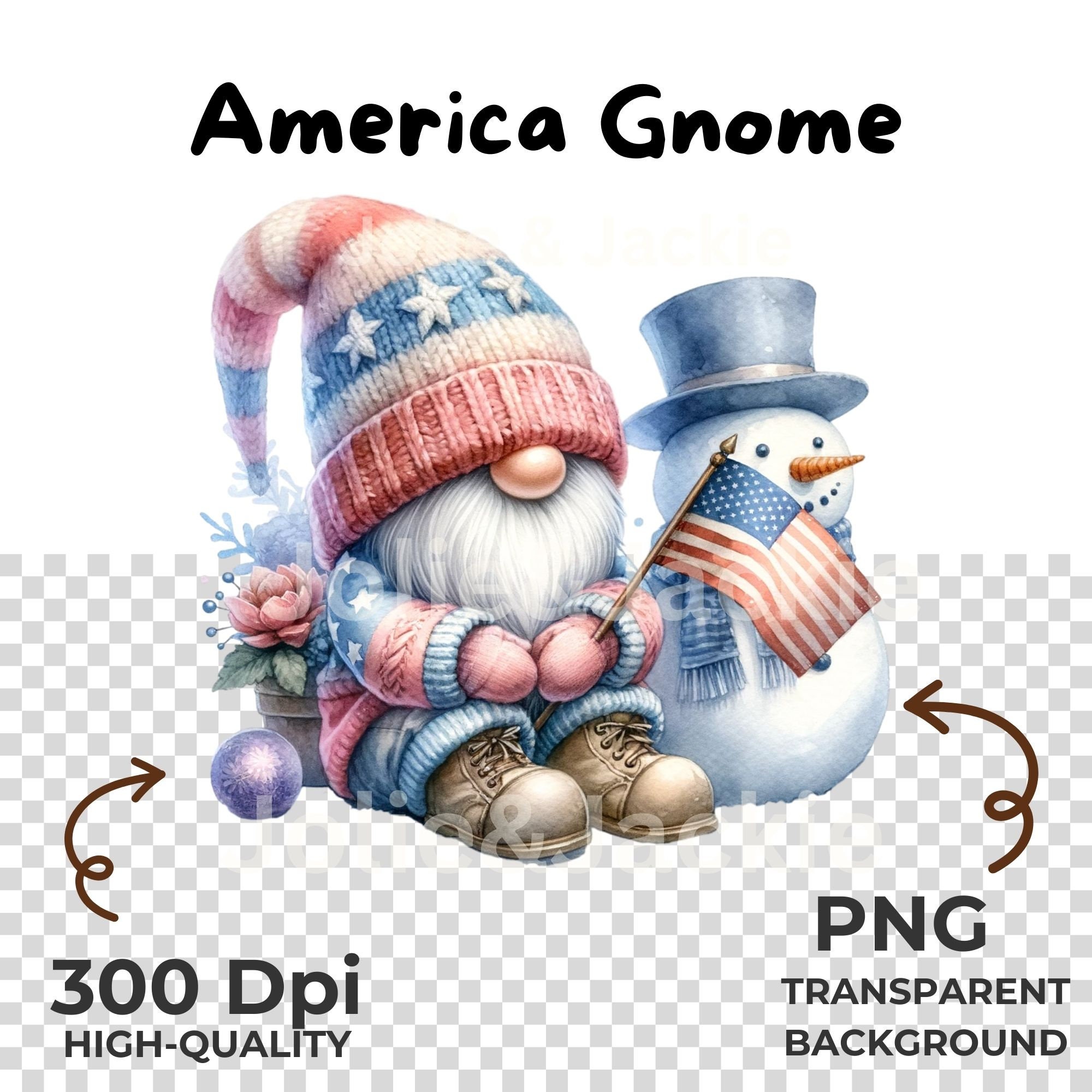 Patriotic Gnome Clipart PNG Bundle - 15 American Pride PNG, 4th of July ...