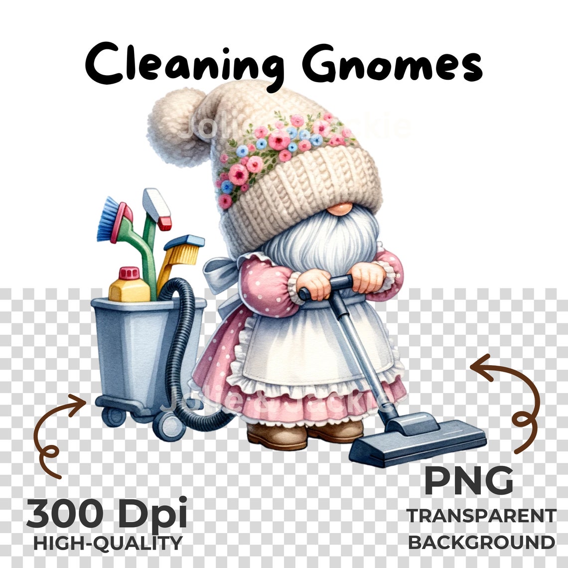 Cleaning Gnomes Clipart, Laundry Day, Cleaning Planner Stickers Clip Art, Gnome PNG, Chore ...