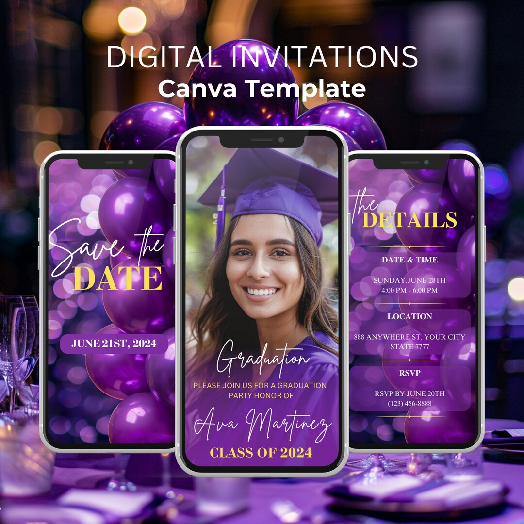 Class of 2024 Graduation Invites, Grad Announcement, High School ...