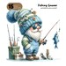 Watercolor Fishing Gnome Clipart Bundle Png, Fisherman Gnome, Fly ...