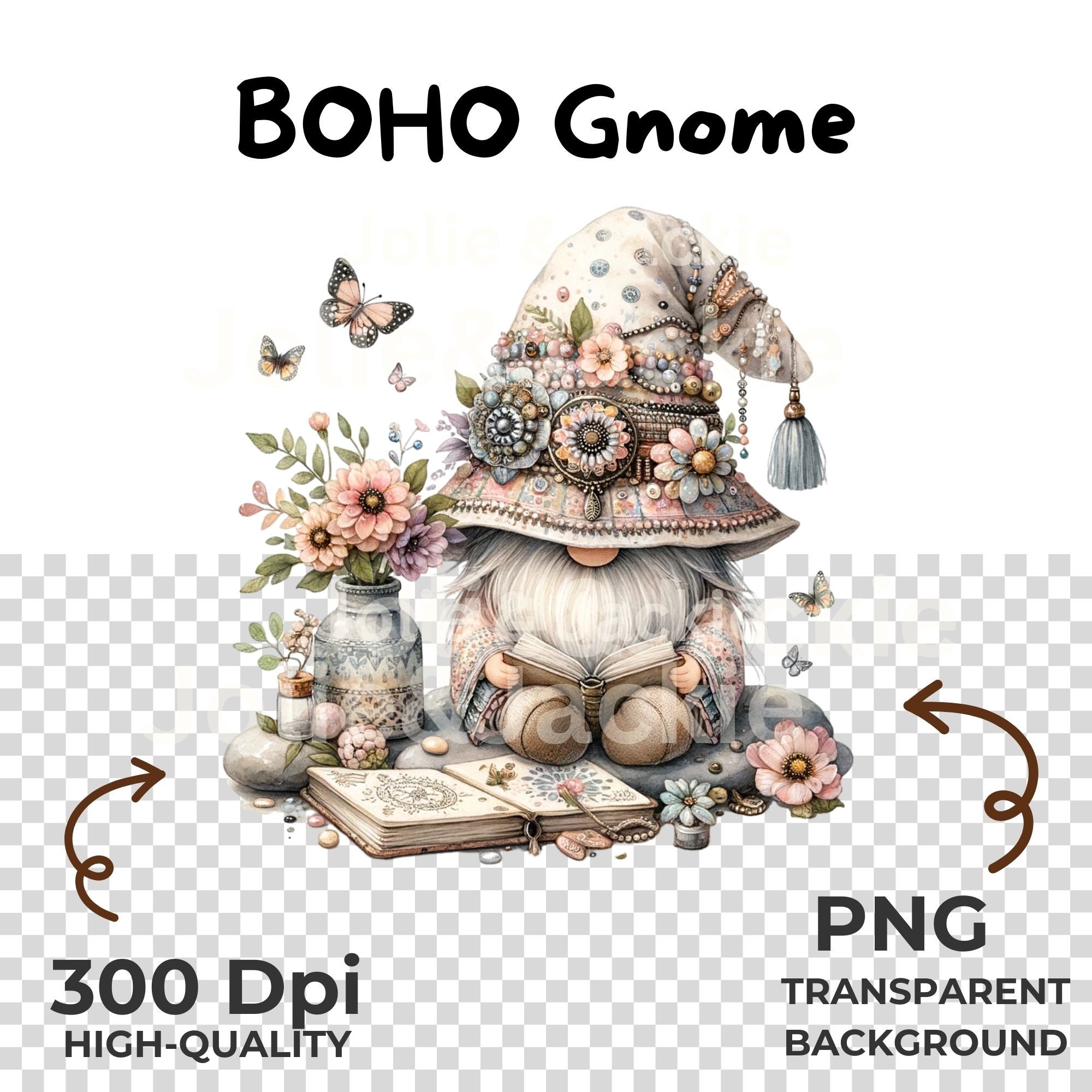 Boho Gnome, Western Gnome, Boho Wall Art, Boho Decor, Floral Western ...