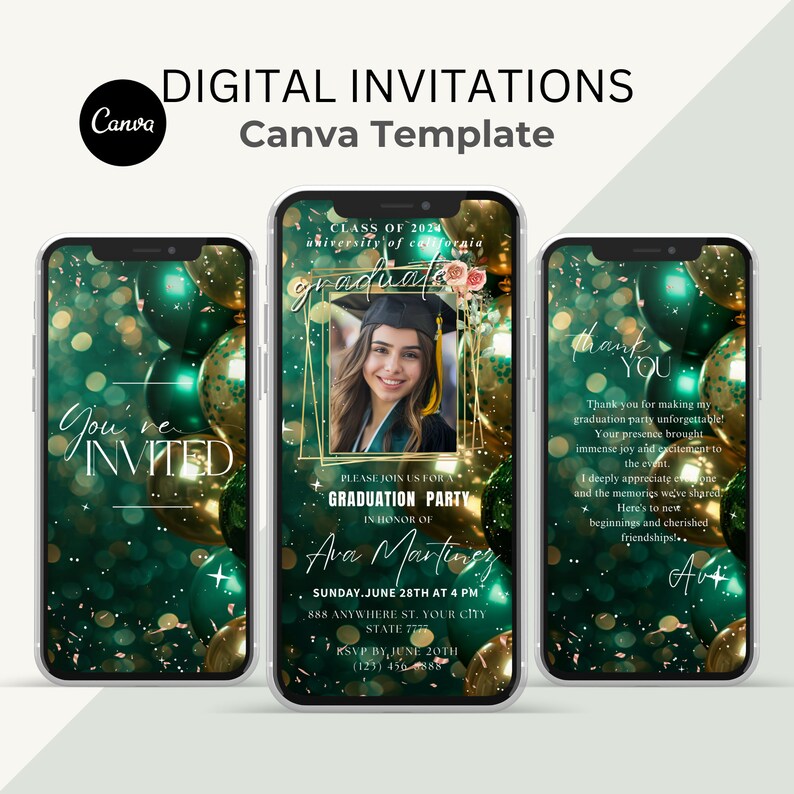 Class of 2024 Modern Graduation Invites, Grad Announcement High School ...