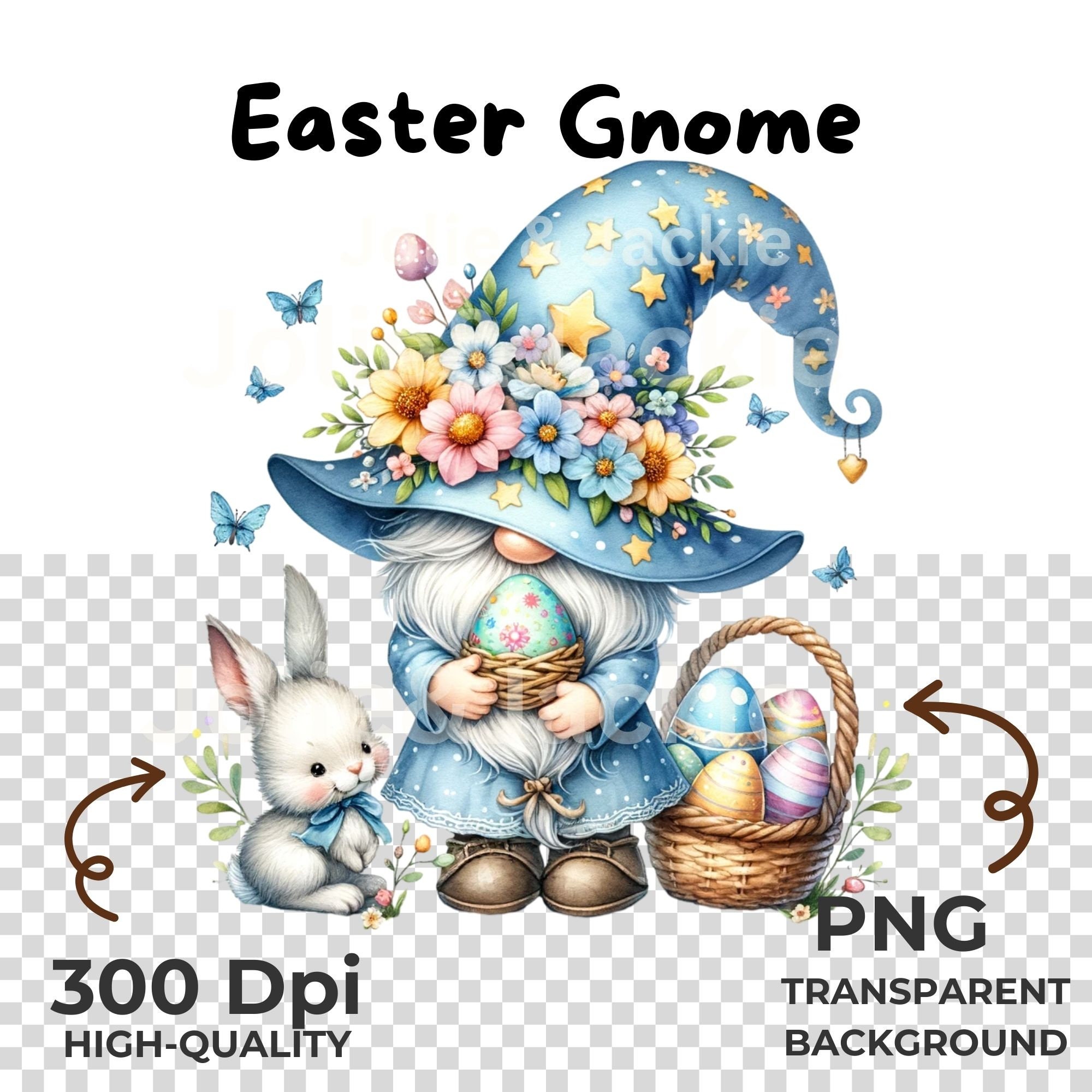 Watercolor Easter Gnome Clipart Bundle, Garden Clipart, Spring Gnome ...