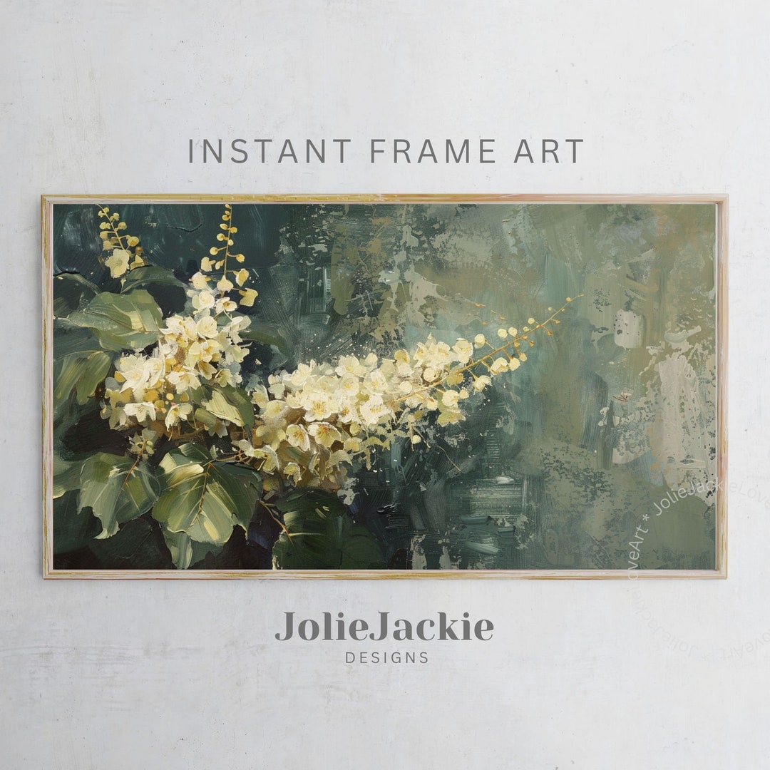 Vintage Flowers Samsung Frame TV Art, Summer Floral Painting, Abstract ...