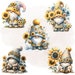 Watercolor Sunflower Gnome Clipart Bundle (PNG) - Etsy