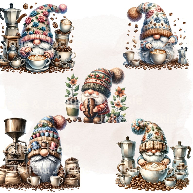 Coffee Gnome PNG Coffee Beans Gnome Clipart Cute Gnome Clipart Coffee ...