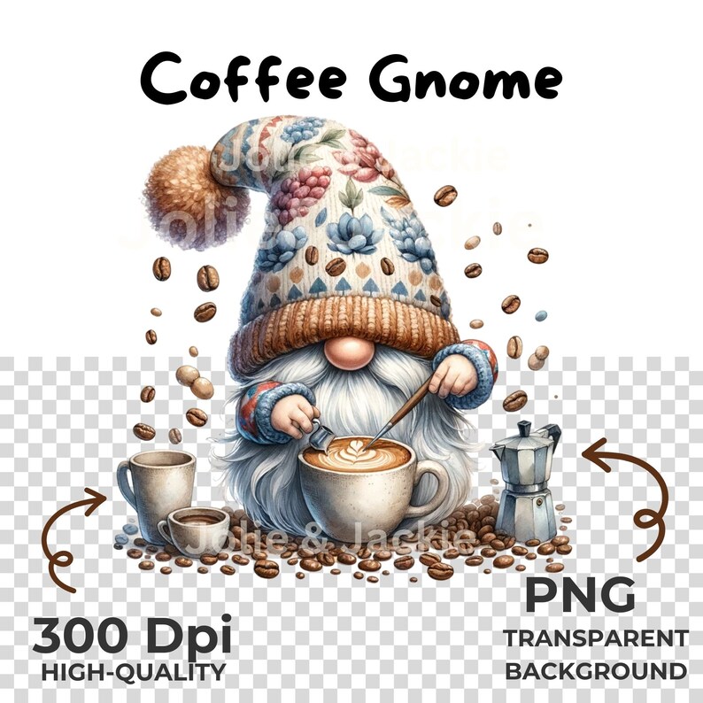 Coffee Gnome PNG Coffee Beans Gnome Clipart Cute Gnome Clipart Coffee ...