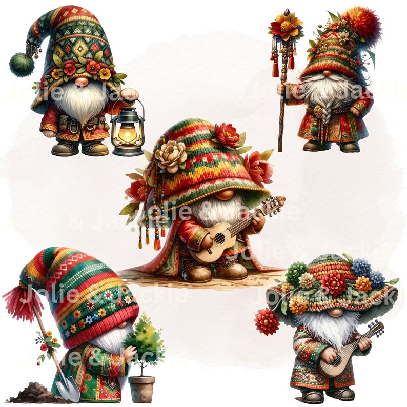 Watercolor African Gnome Gnome Png Clipart Bundle, Black History Month ...