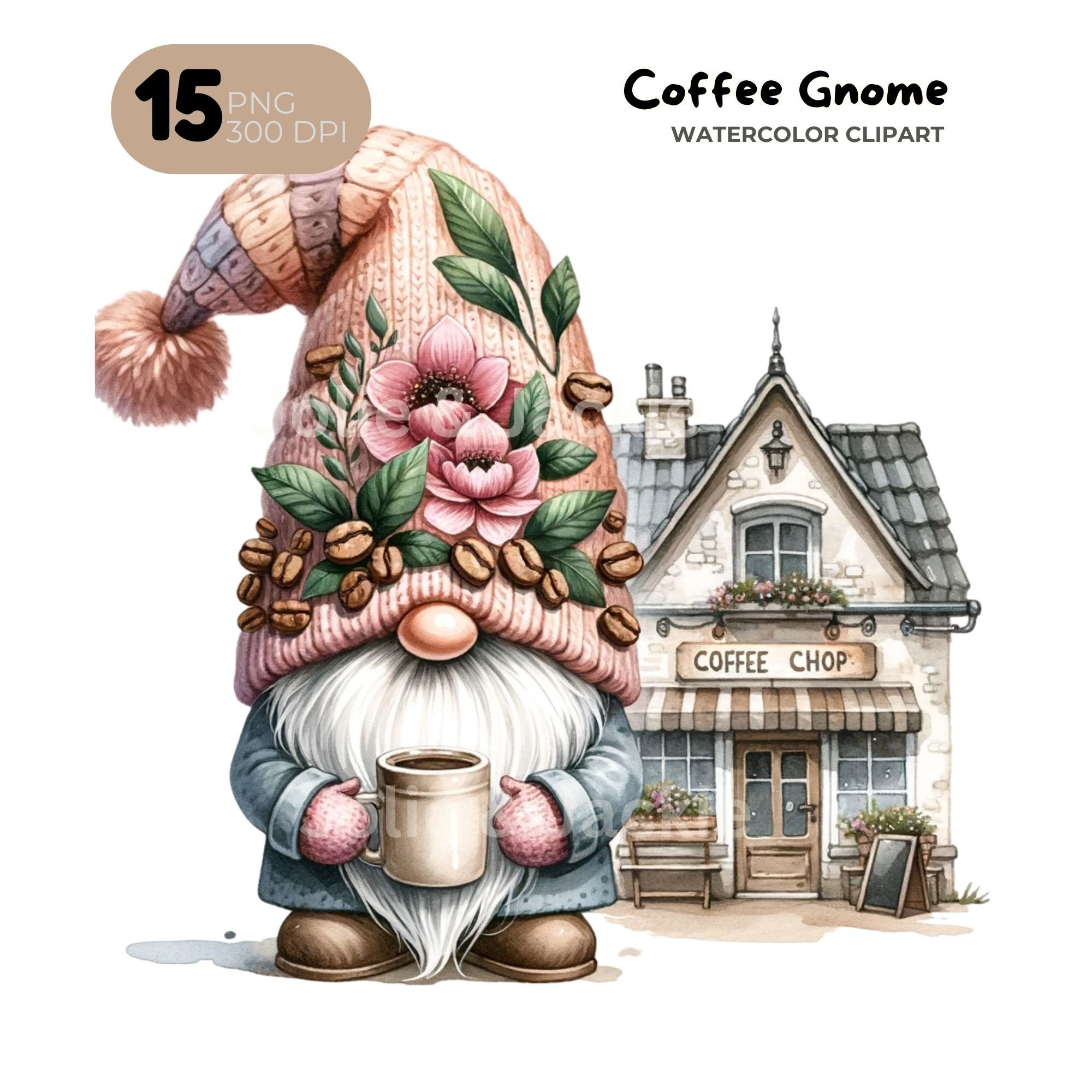 Coffee Gnome PNG Coffee Beans Gnome Clipart Cute Gnome Clipart Coffee ...