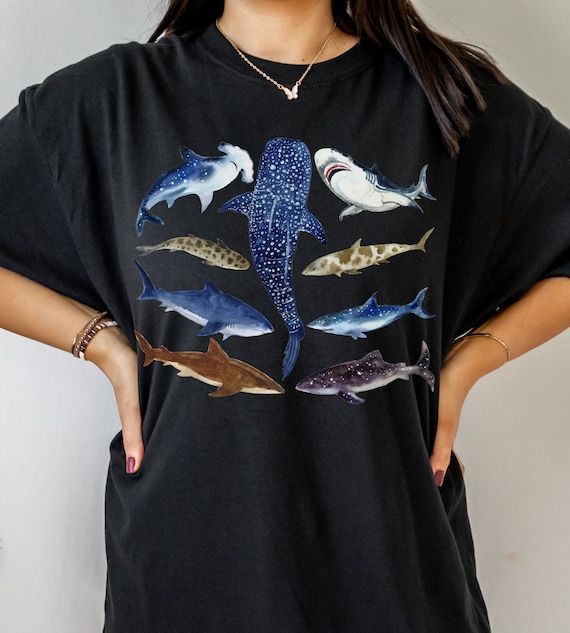 Shark Shirt Cottagecore Shirt Shark Species Tee Great White - Etsy