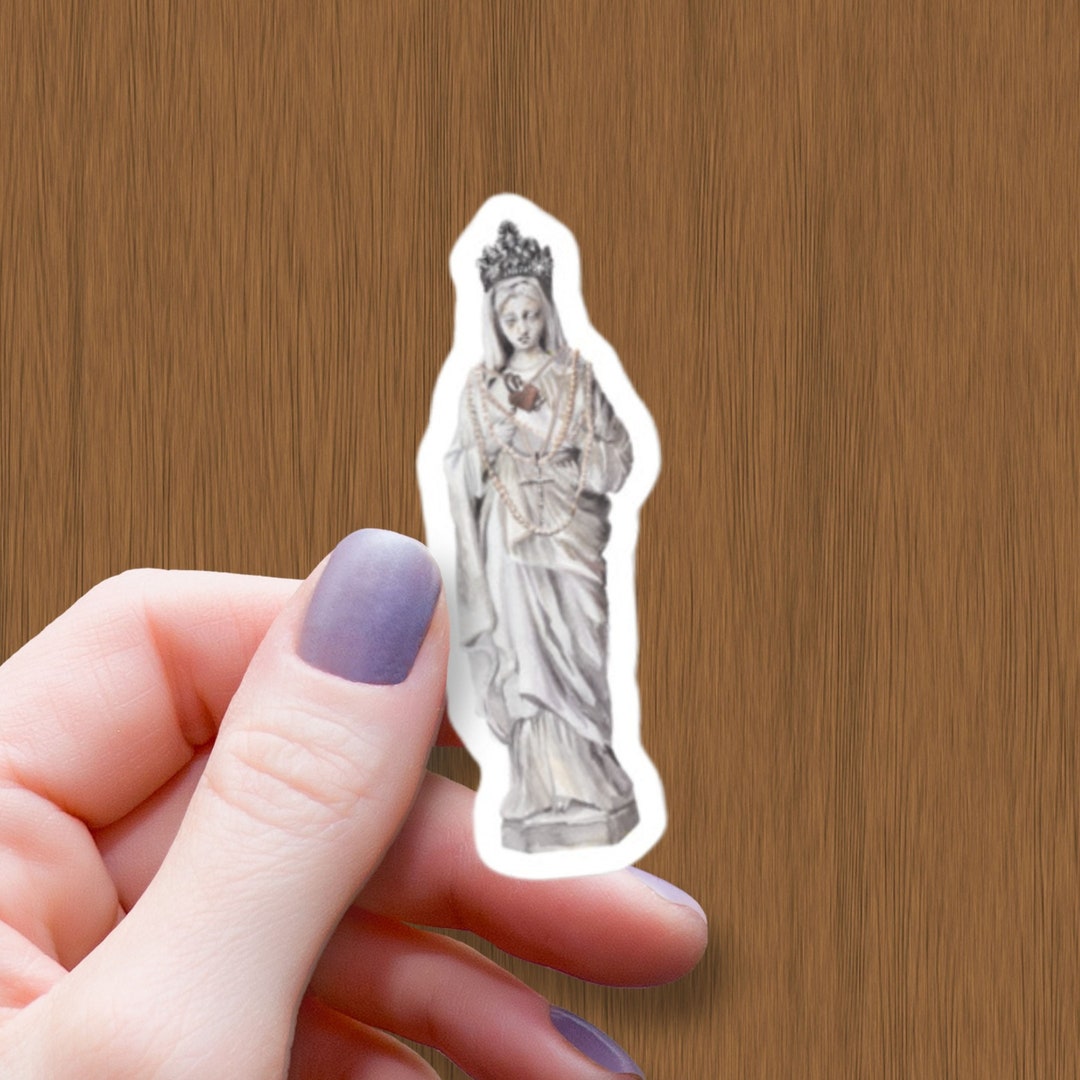 Virgin Mary Statue Sticker: Waterproof Glossy Vinyl Decal - Etsy
