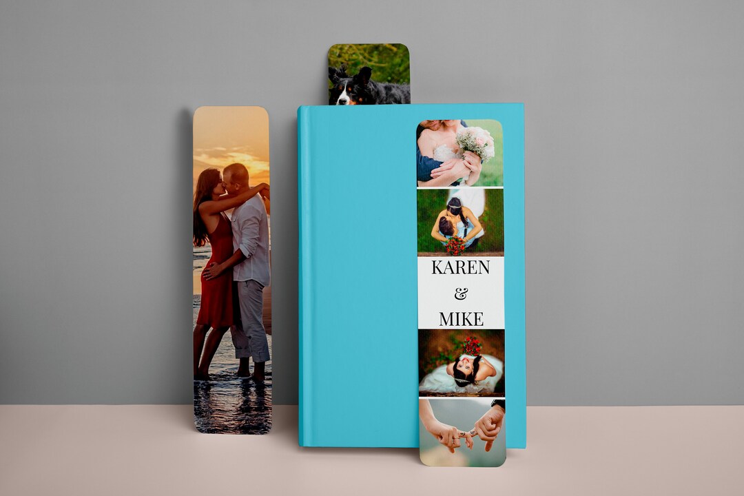 Set of 3 Personalized Bookmarks, Photo Bookmark, Laminated Handmade ...