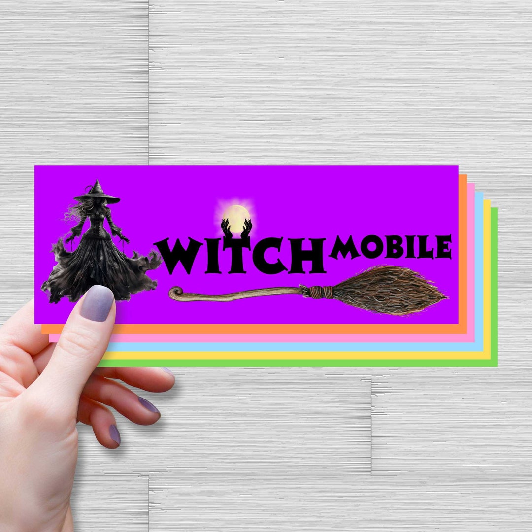 Witch Mobile Bumper Sticker, the Dark Witch Car Decal, Halloween ...