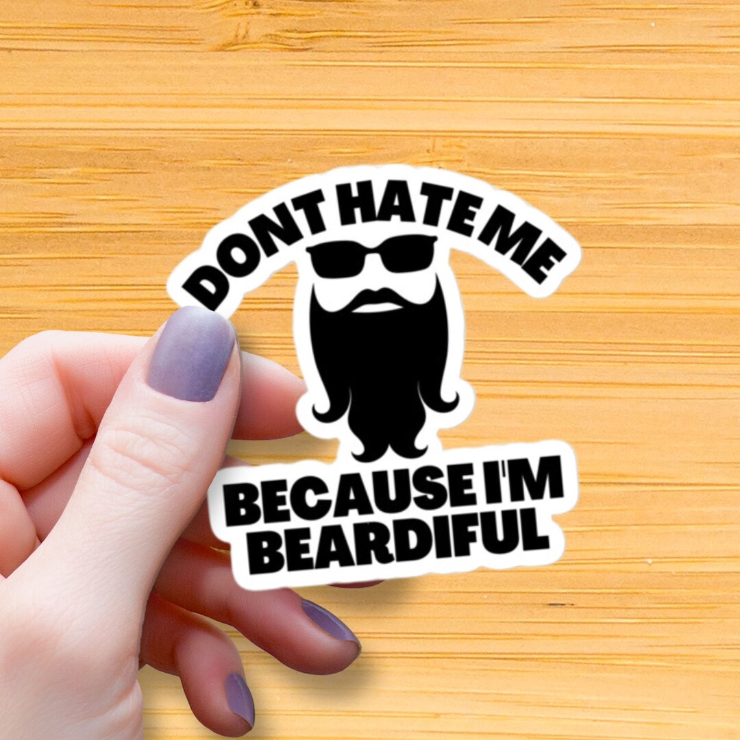 Beardiful Bearded Man Sticker: Funny Waterproof Vinyl Decal - Etsy