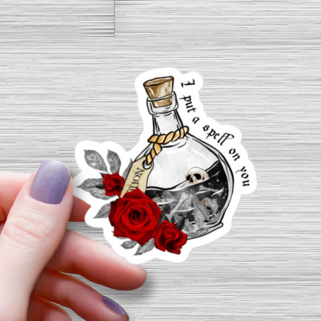 I Put a Spell on You Waterproof Glossy Sticker, Skull in a Jar Decal ...
