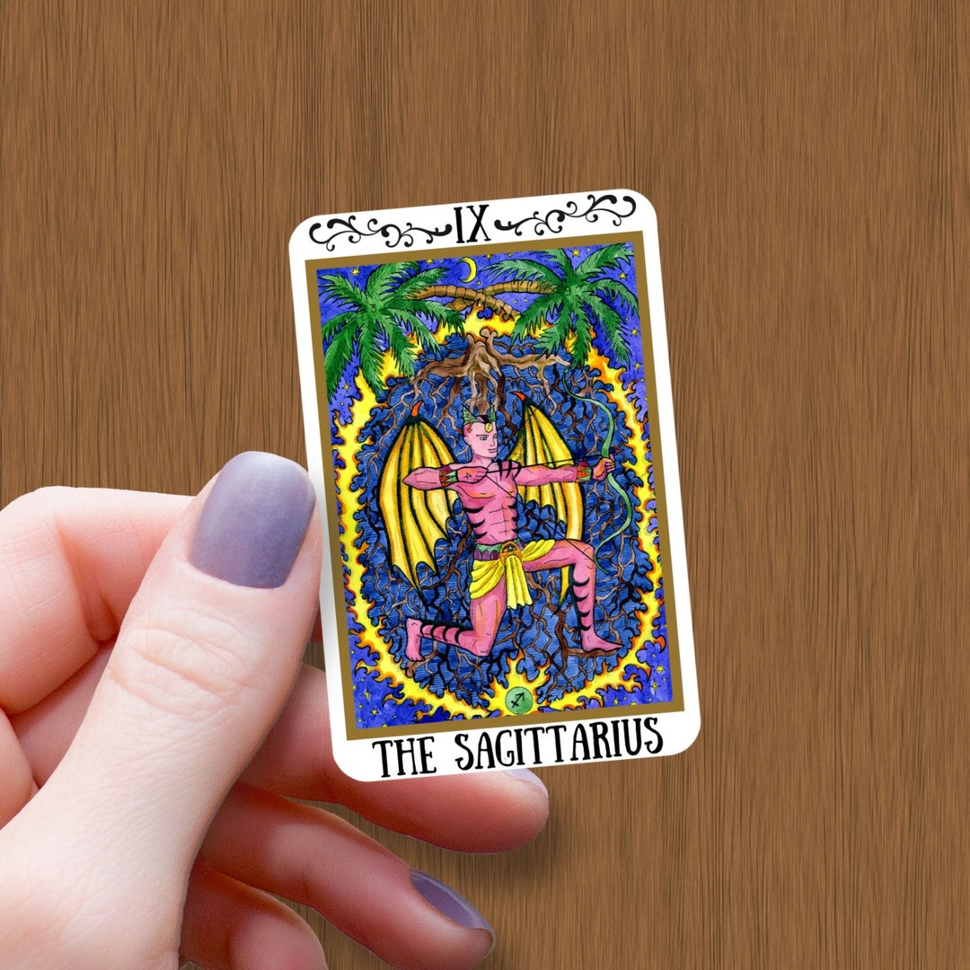The Sagittarius Zodiac Tarot Card Waterproof Glossy Sticker ...