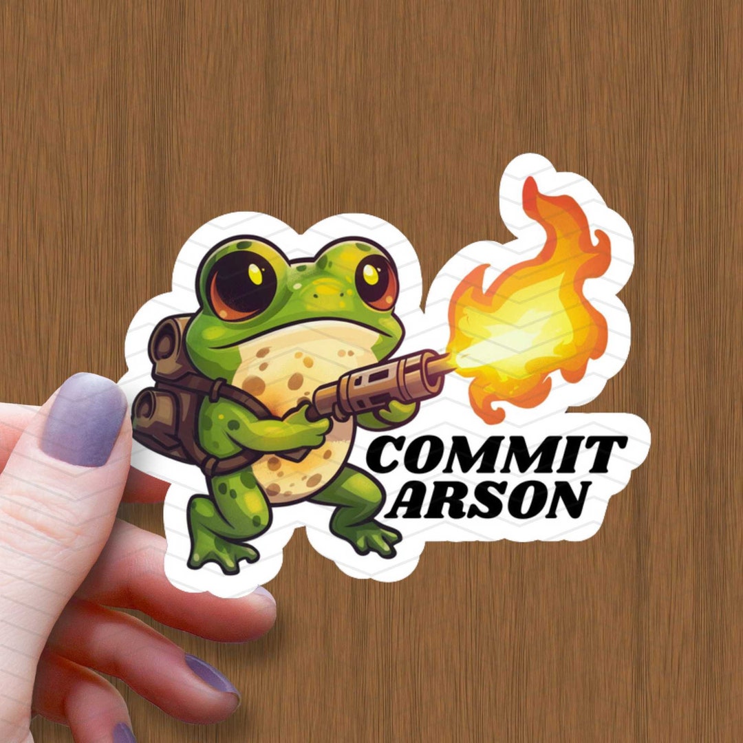 Commit Arson Frog Sticker: Military Tactical Meme Decal - Etsy