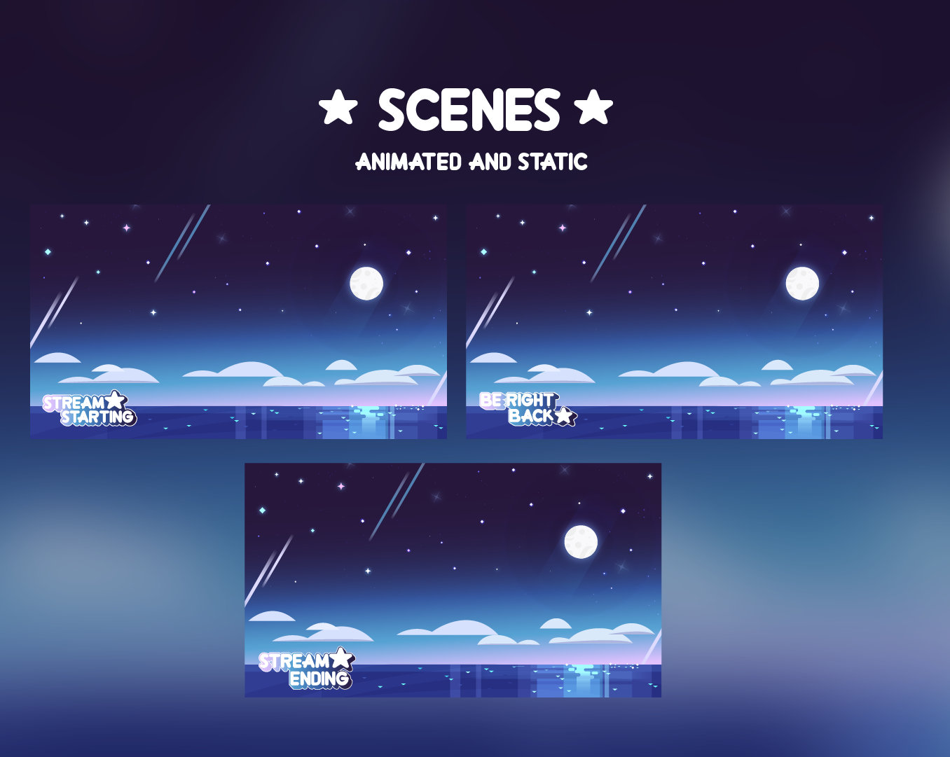 Starry Skies | Steven Universe Inspired | Animated Stream Overlay Pack ...