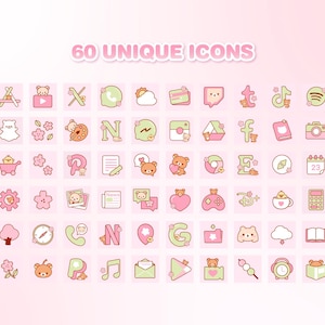 Sakura Kuma Icon Pack, Cute Icons, Pink Icon Set, Ios and Android App ...