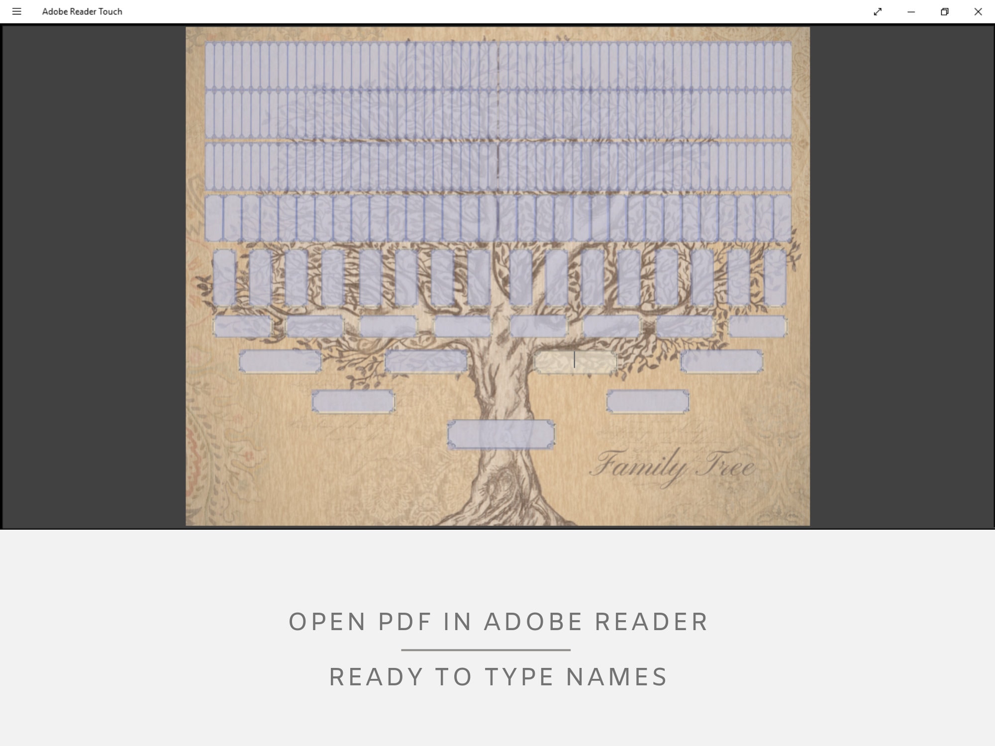 8 Generation Family Tree Editable Template 16x20inch, PDF File Instant ...