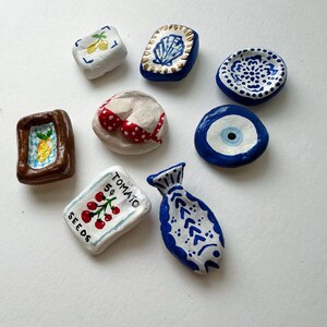 Handmade Clay Fridge Magnets,custom,gift Ideas,lemon,olives,eccentric ...