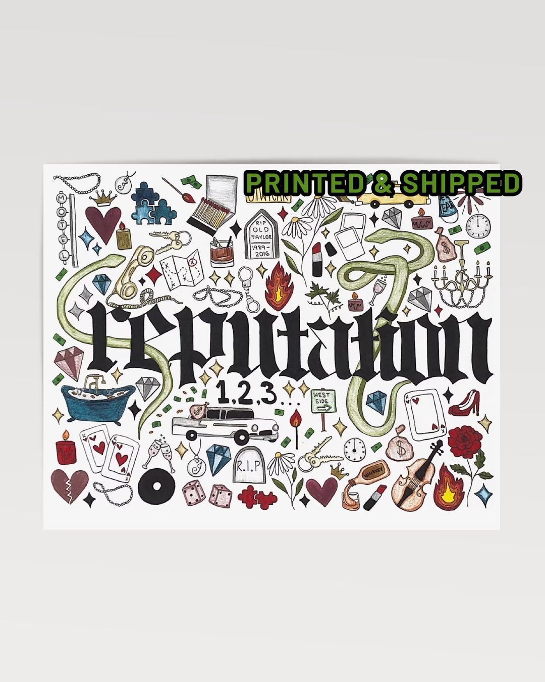 Reputation Art Print,swiftie Gift,eras Tour,tswift,illustration,wall ...