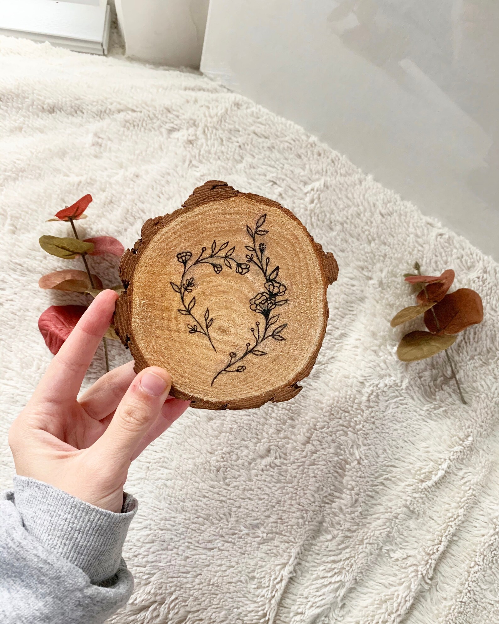 Floral NEDA Wood Slice Sign NEDA Symbol Decor Eating - Etsy