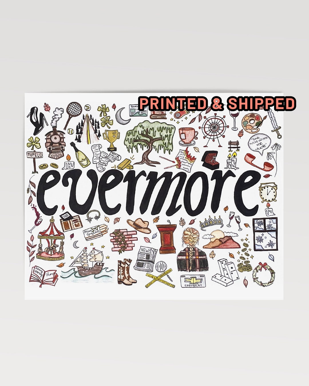 Evermore Art Print,swiftie Gifts,eras Tour,wall Art,merch,poster ...