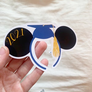 Custom mickey graduation sticker mickey ears graduation cap | Etsy
