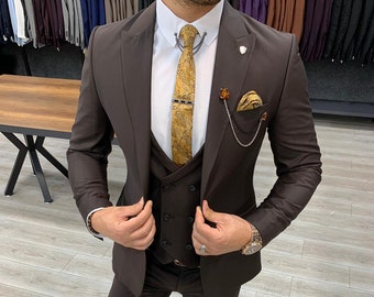 Coffee Brown Suit - Etsy
