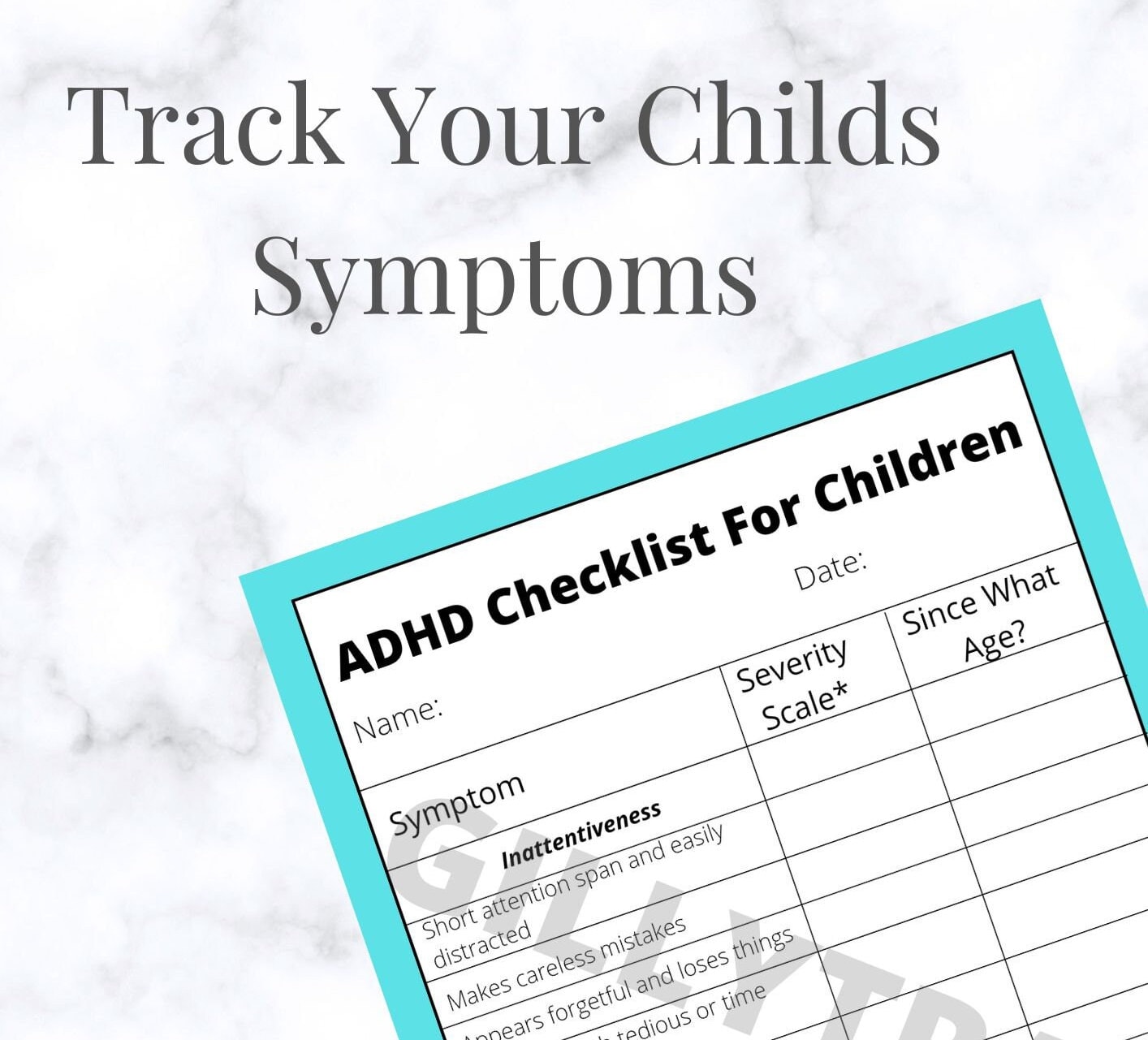 Child ADHD Checklist UK - Etsy