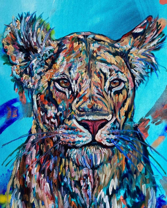 Abstract Lioness Painting