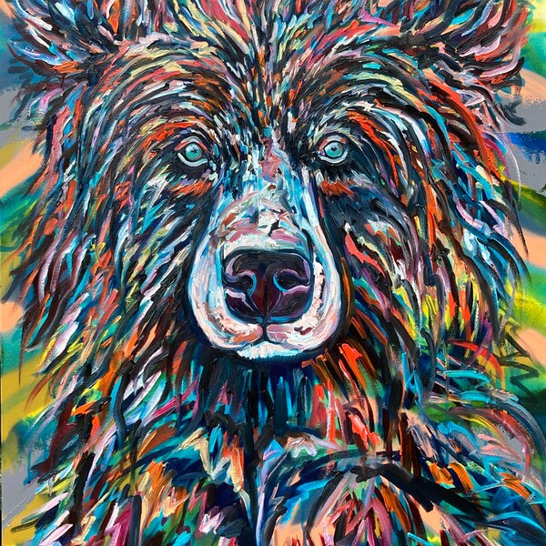 Bear Painting - Etsy