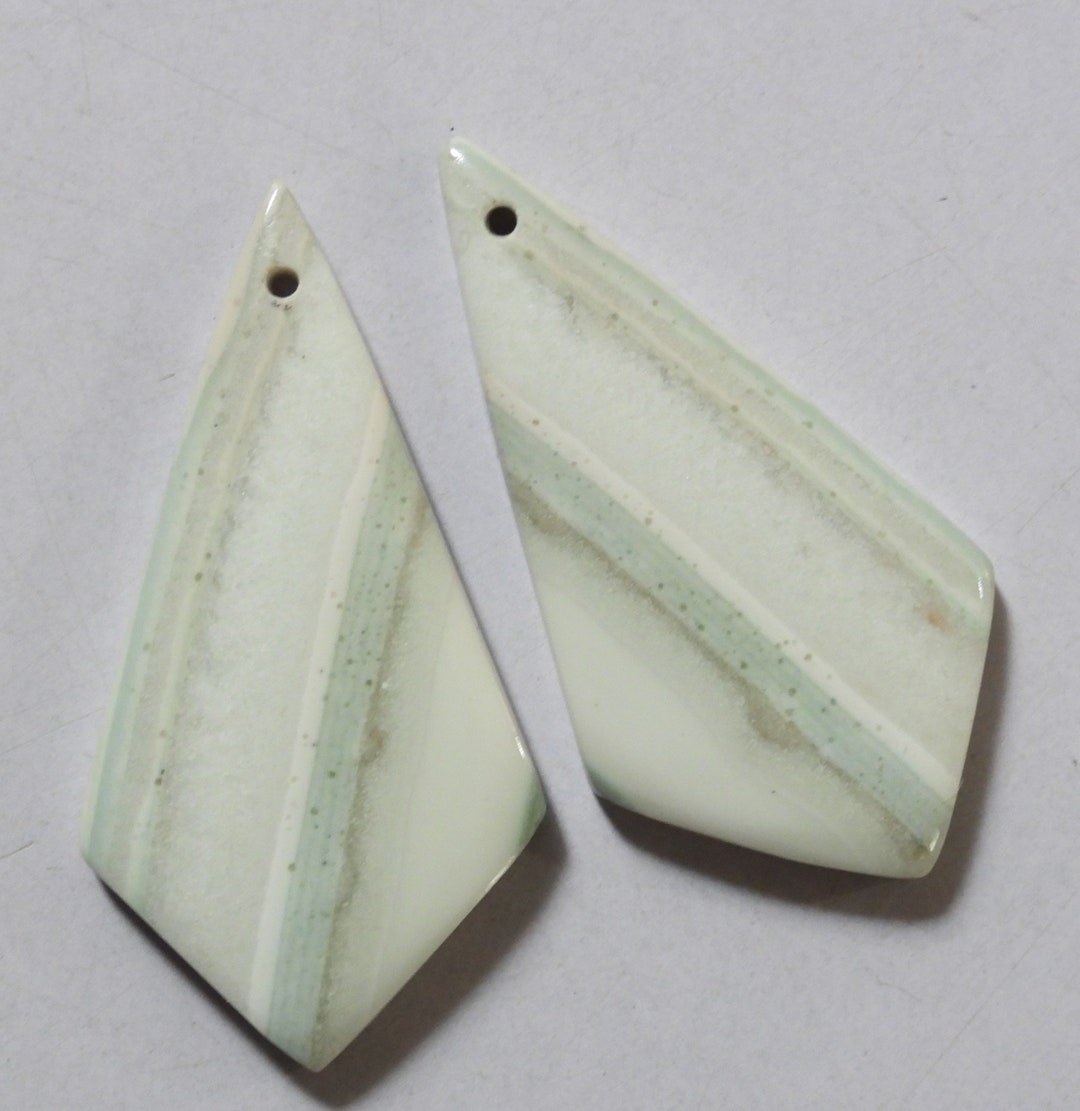 32.55 Cts Natural Green Lace Agate 36mm X 19mm Each Cabochon - Etsy