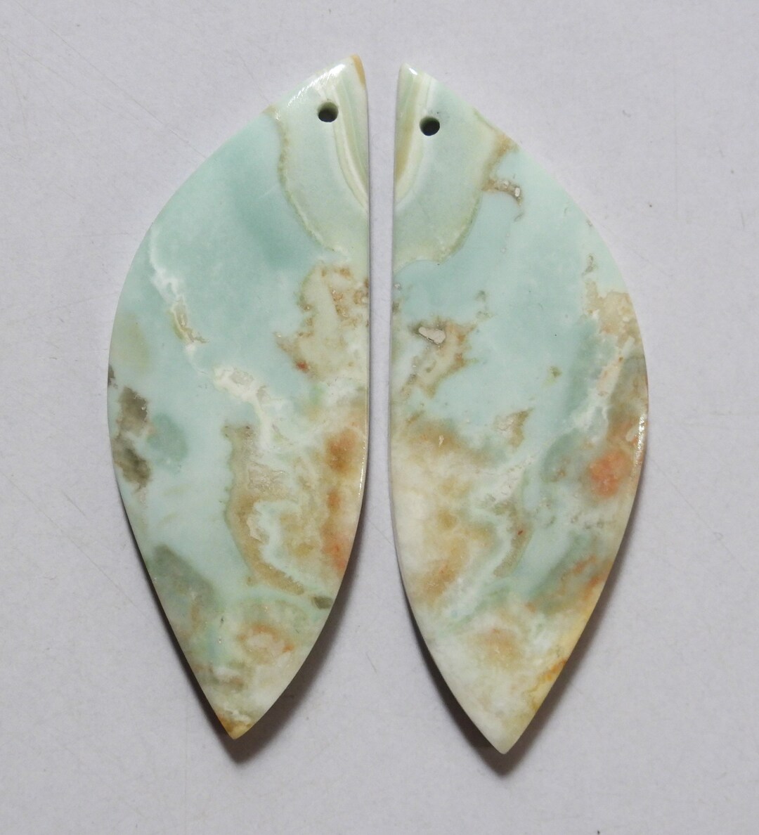 40.85 Cts Natural Green Lace Agate 44.3mm X 16.6mm Each - Etsy