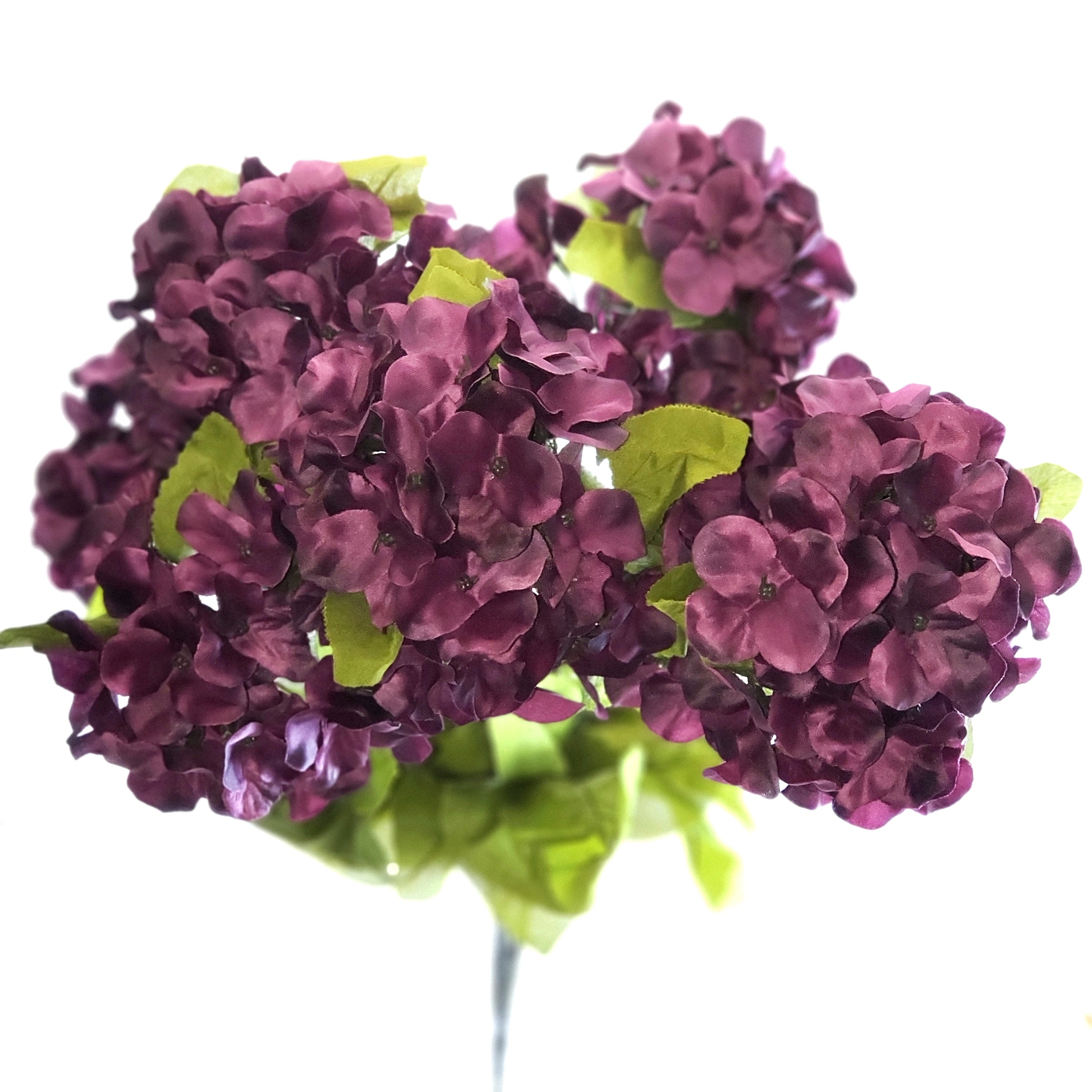 Burgundy Hydrangea Wine Faux Flower Artificial Hydrangea - Etsy
