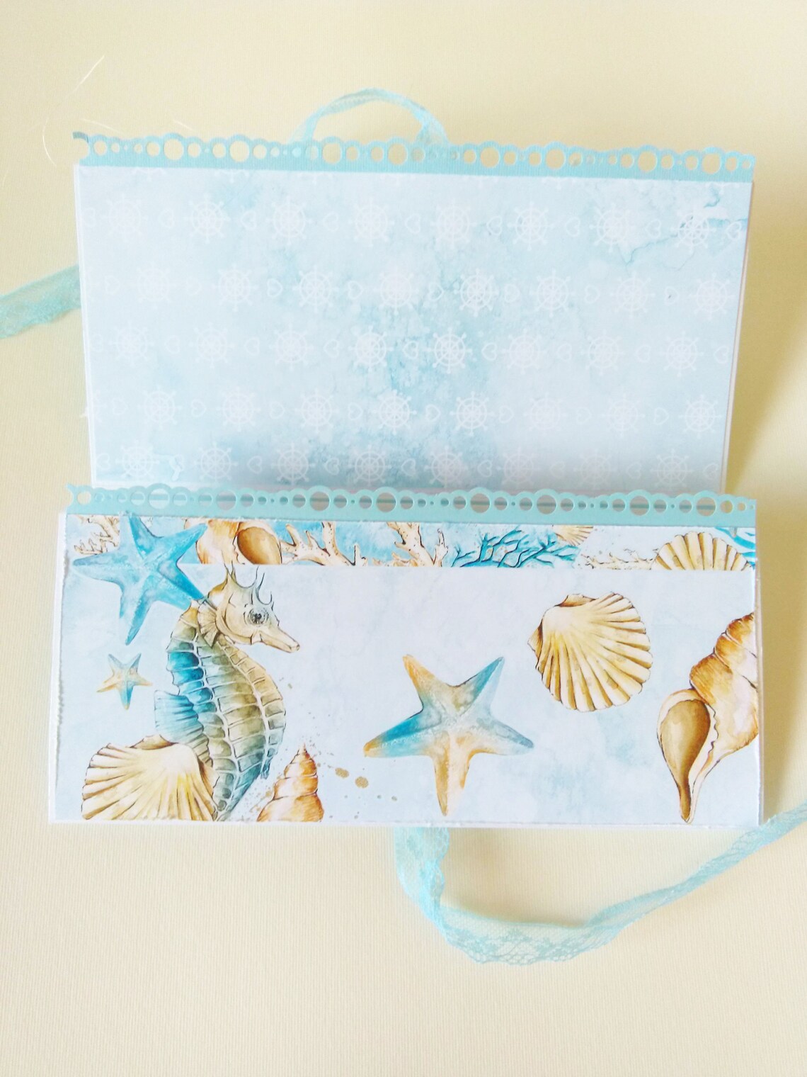 Handmade Greeting Card, Seashells, Seahorse, Under the Sea, Summer Note ...