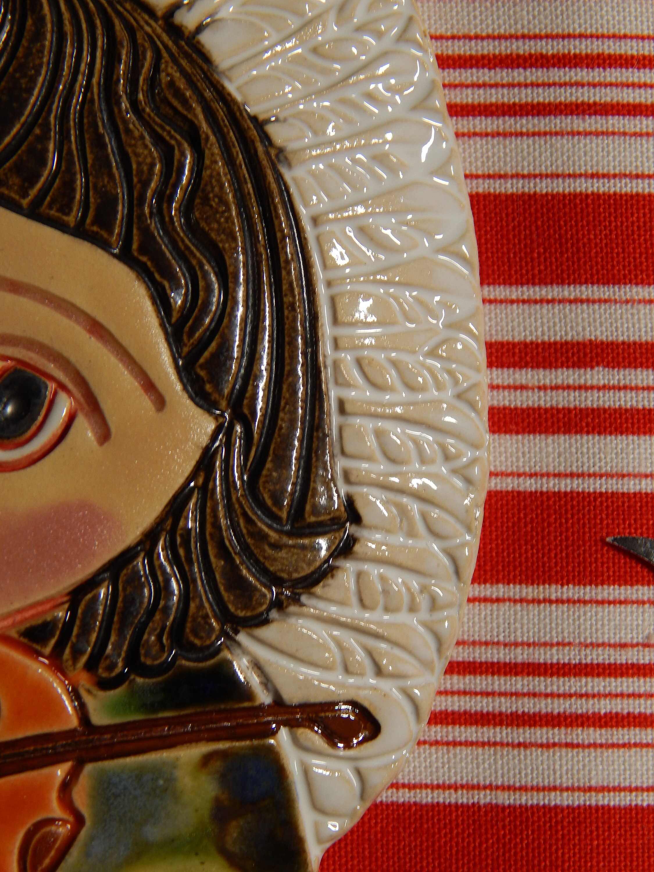 Ceramic Wall Angel With Violin. Angel Musician. Ceramic Wall Art. Angel ...