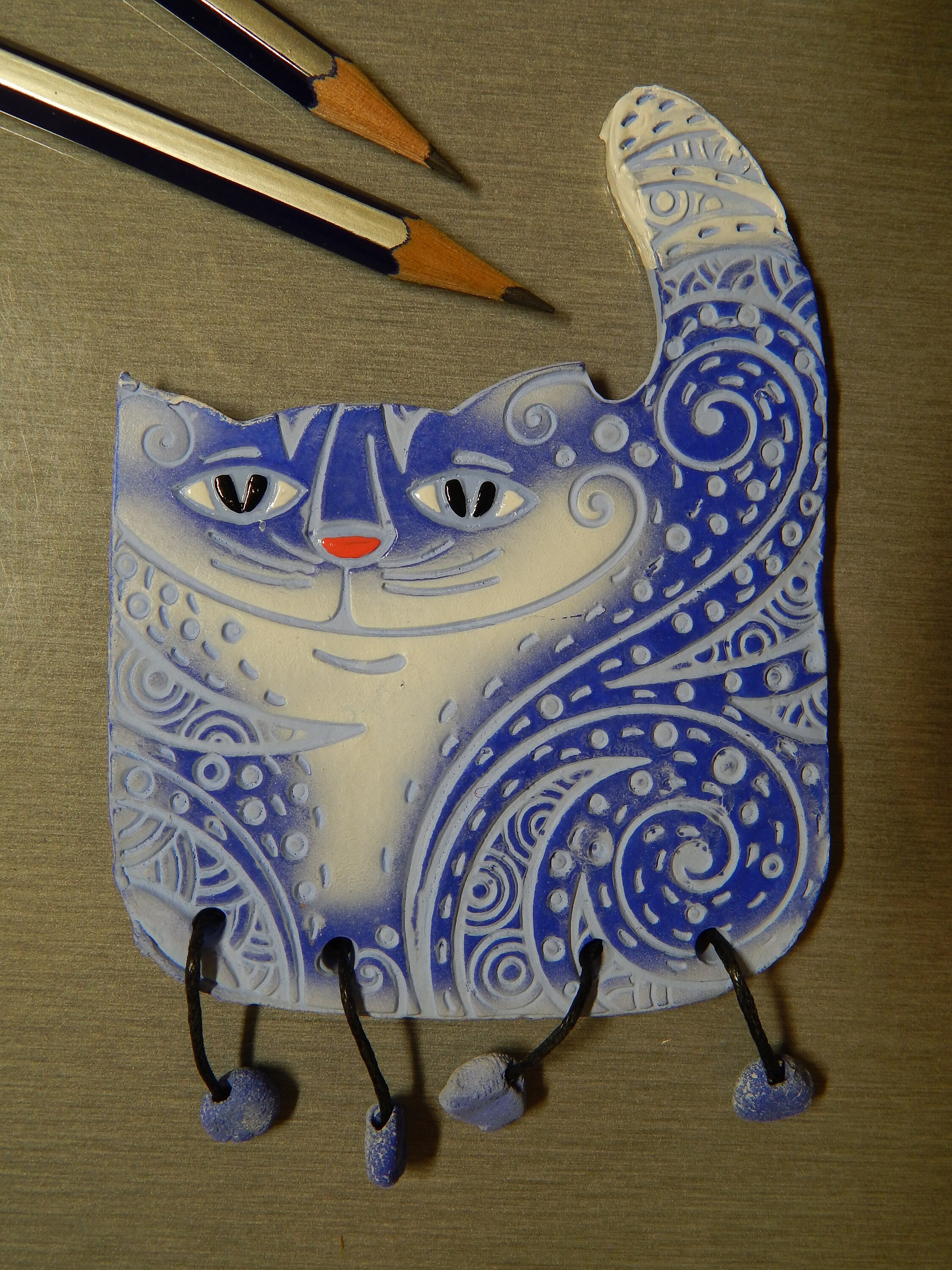 Decorative Ceramic Magnet Ornamental Cat. Romantic Cat. Fridge - Etsy