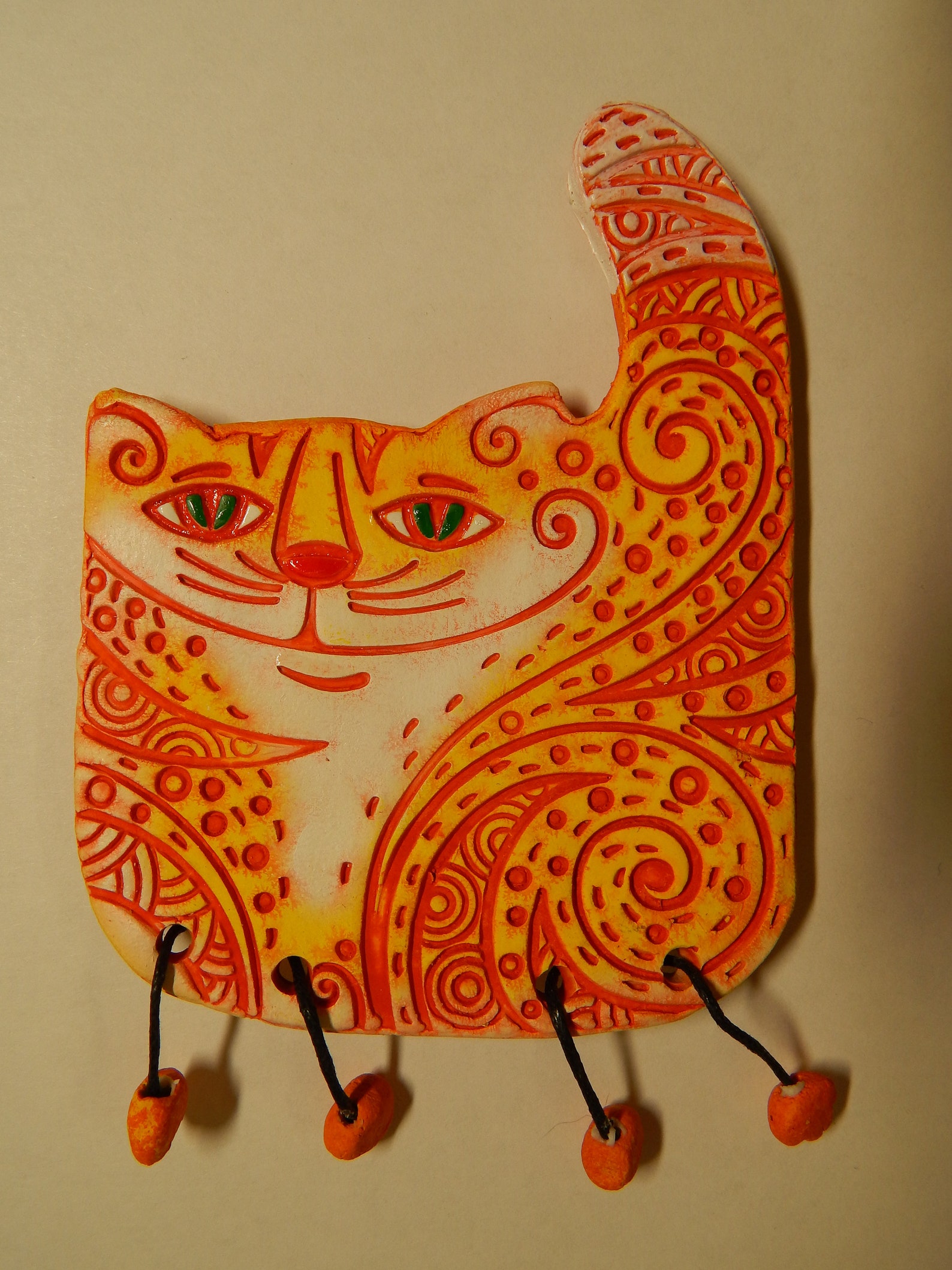 Decorative Ceramic Magnet Ornamental Cat. Ginger Cat. Fridge Magnet ...