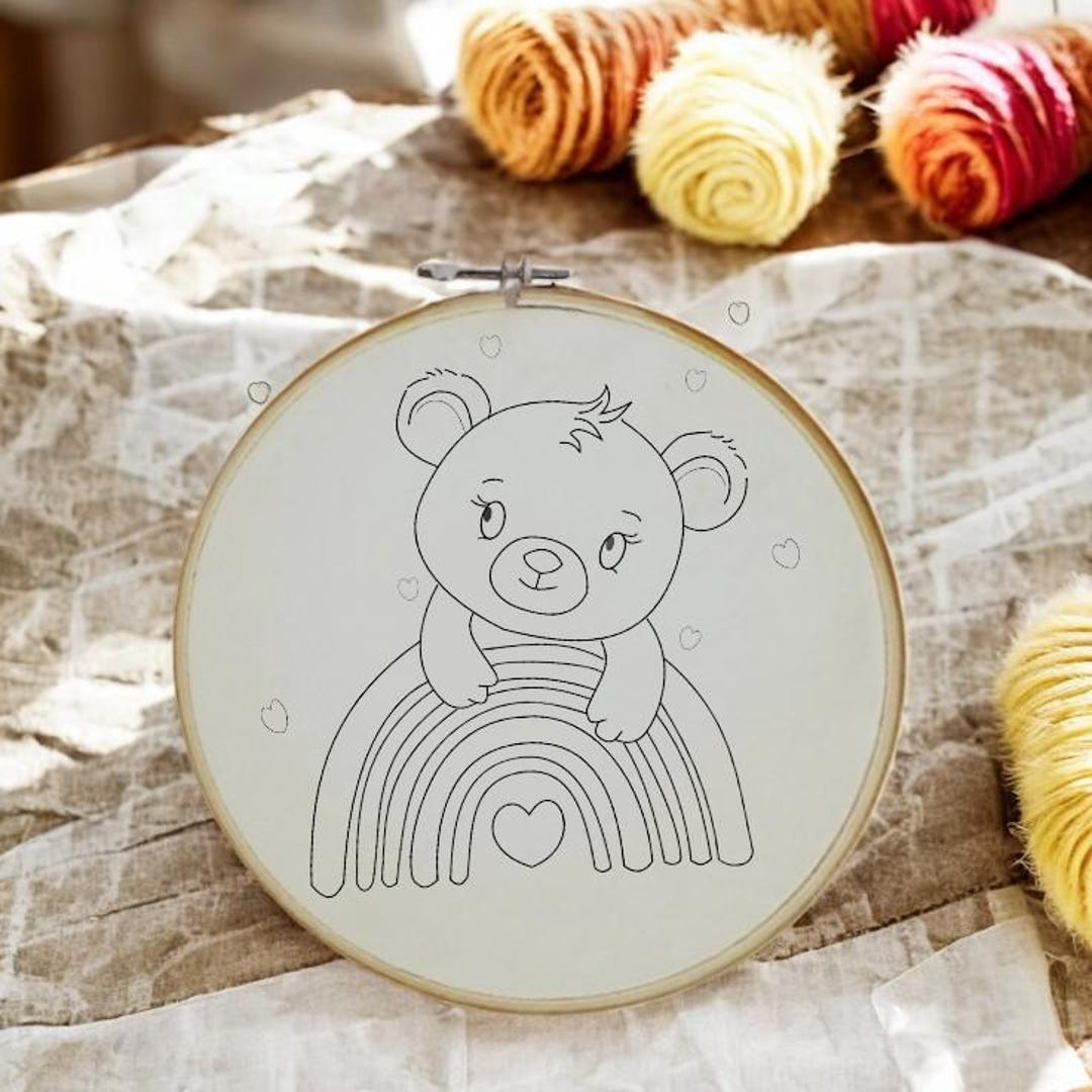 Punch Needle Bear Pdf Pattern, Bear Design Punch Needle Pattern, Punch Needle Gifts, Punch ...