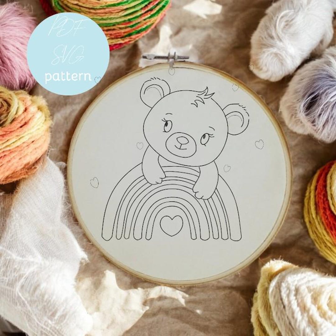 Bear Pdf Pattern Punch Needle, Bear Punch, Punch Needle Pattern, Punch Needle Gifts, Punch ...