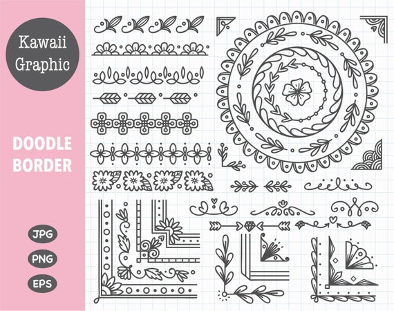 Doodle Borders Hand Drawn Borders Borders Clip Art Design | Etsy