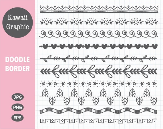 Doodle Borders Hand Drawn Borders Borders Clip Art Design | Etsy