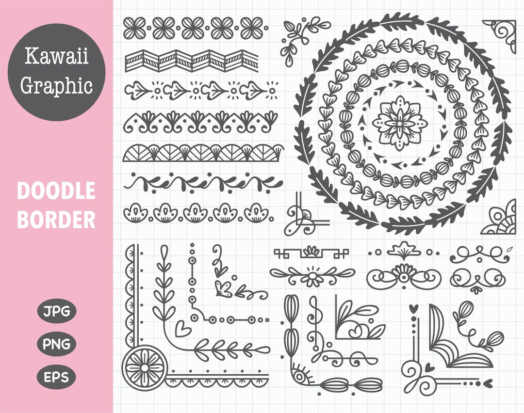 Doodle Borders, Hand Drawn Borders, Borders Clip Art, Design Element ...
