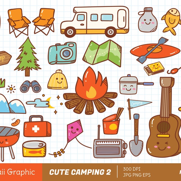 Camping Clipart - Etsy