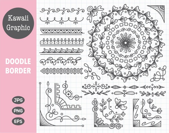 Doodle Borders Hand Drawn Borders Borders Clip Art Design - Etsy