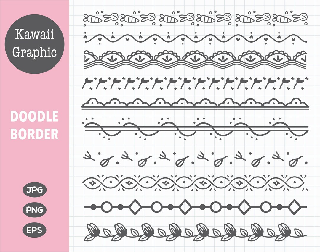 Doodle Borders, Hand Drawn Borders, Borders Clip Art, Design Element ...
