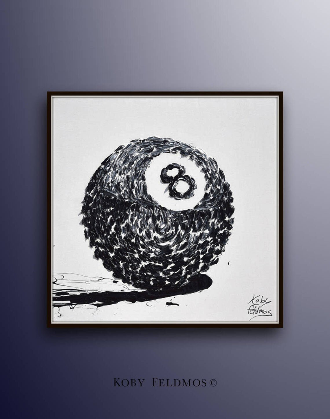Mixed 8-Ball Original Painting Acrylic and Oil Art & Collectibles ...